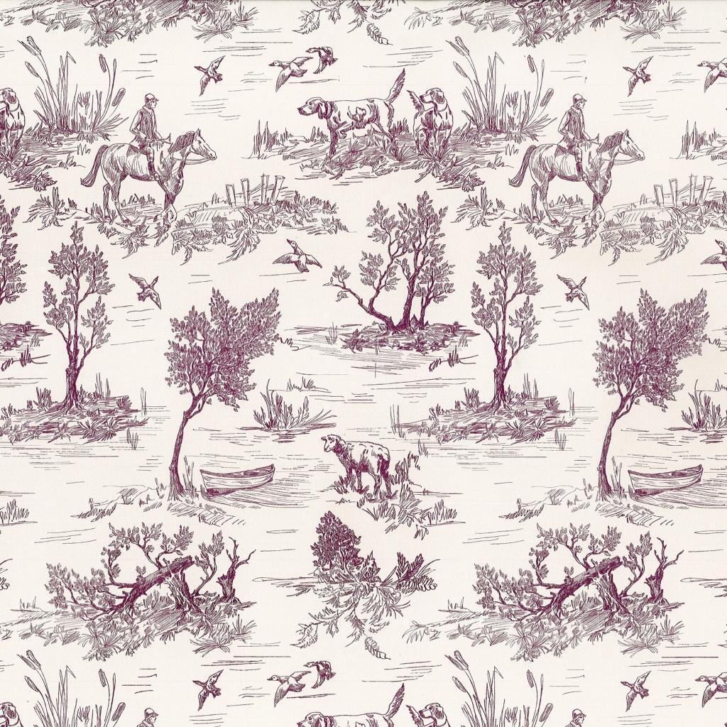 Countryside Toile in Burgundy – Giftwrap (50m x 50cm) – Paper Packaging ...